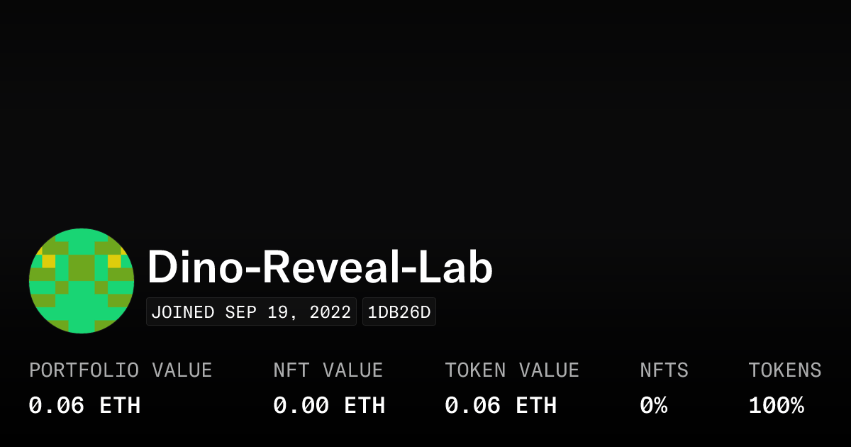 Dino Reveal Lab Profile Opensea