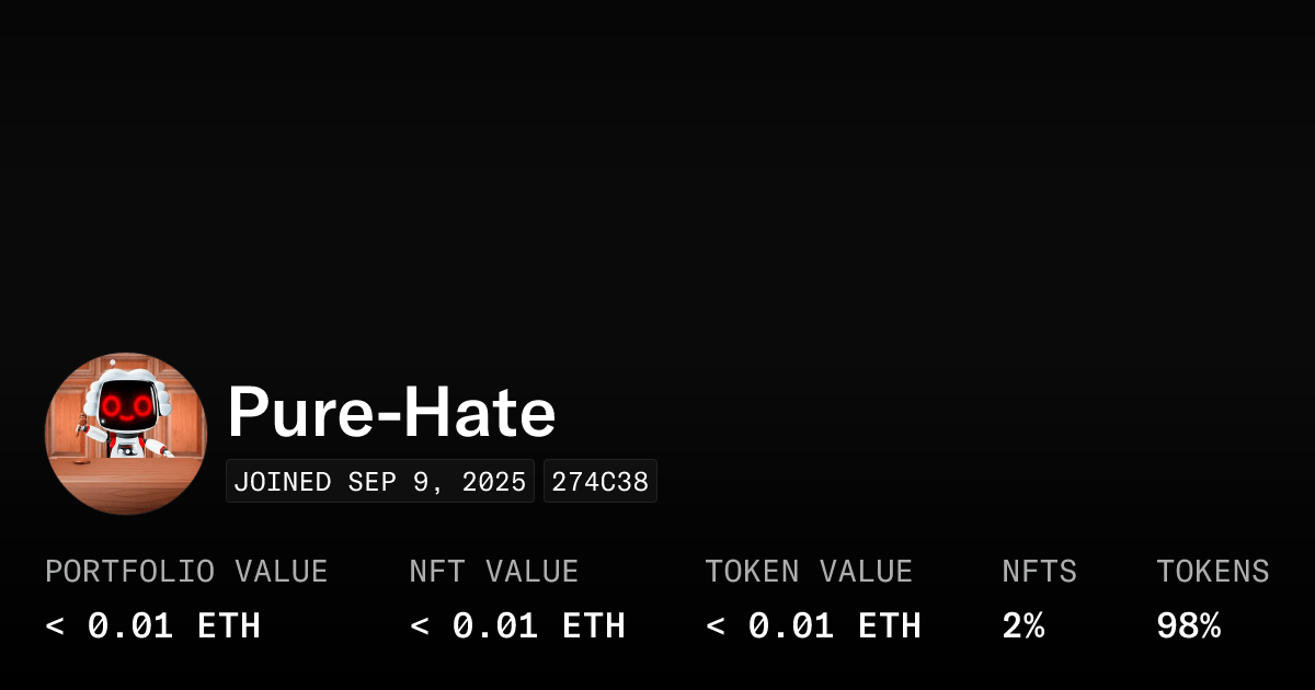 Pure Hate Profile Opensea