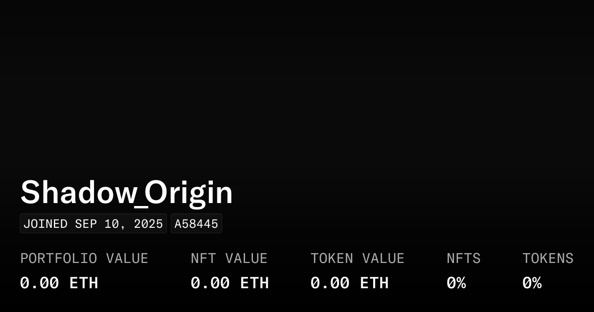 Shadow Origin Profile Opensea