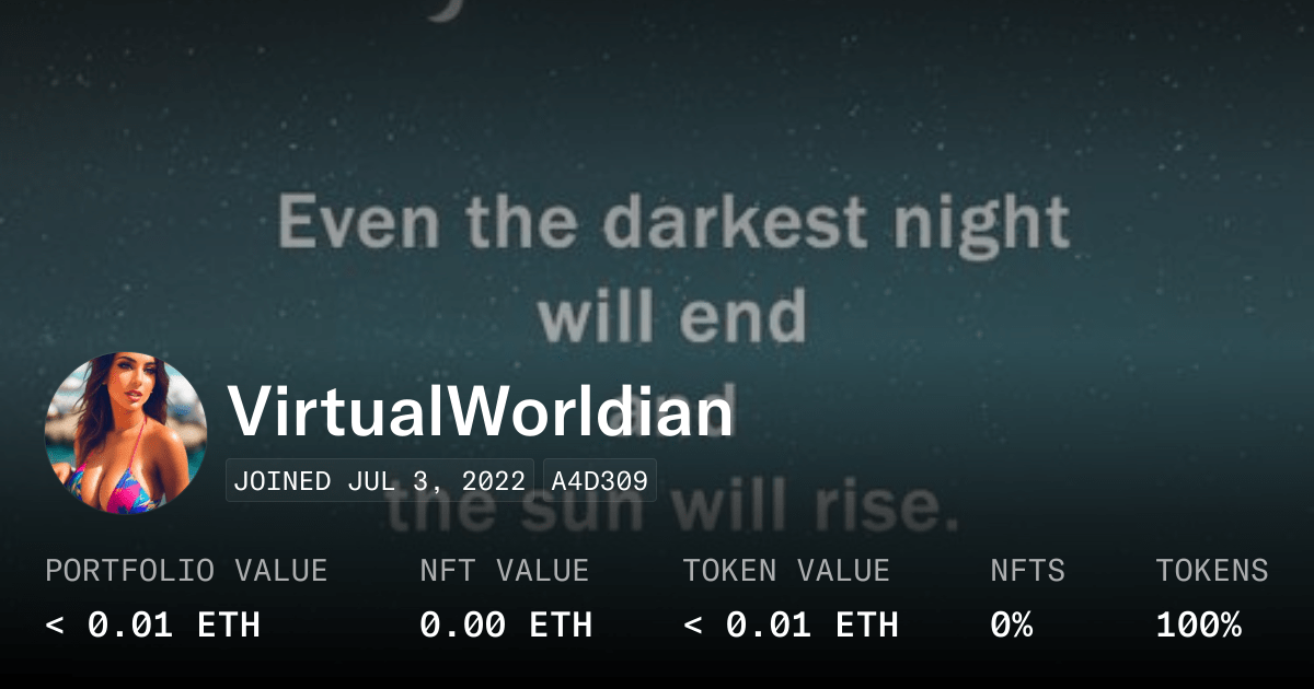 Virtualworldian Profile Opensea