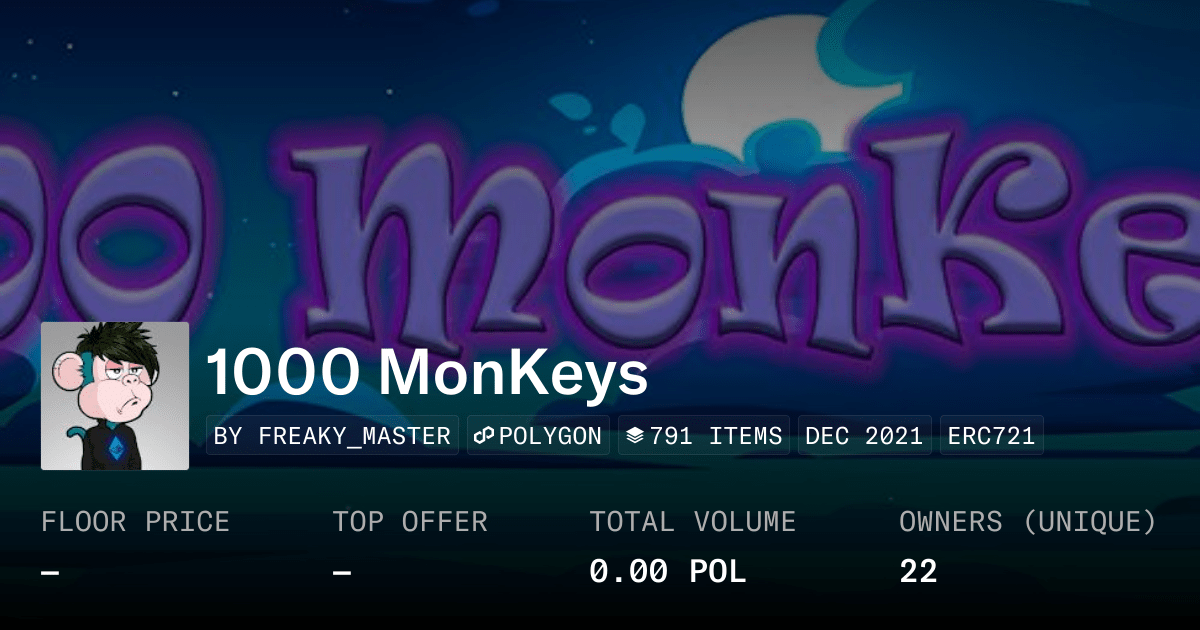 1000 Monkeys Collection Opensea