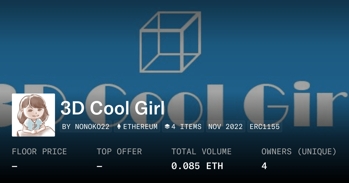 3d Cool Girl Collection Opensea
