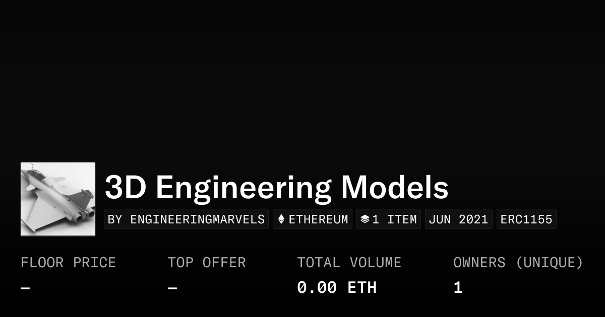 3d Engineering Models Collection Opensea