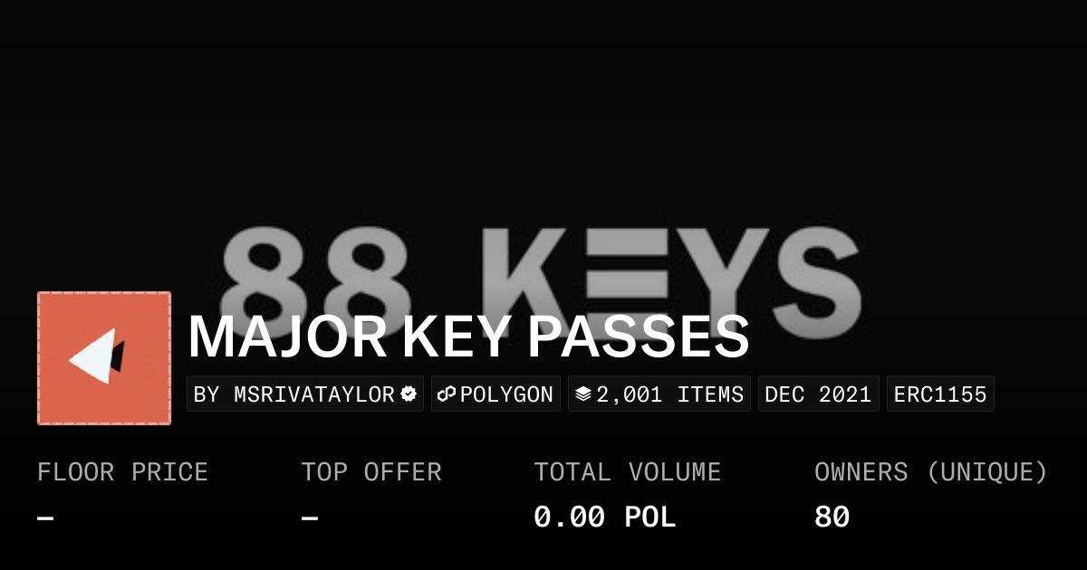 Major Key Passes Collection Opensea