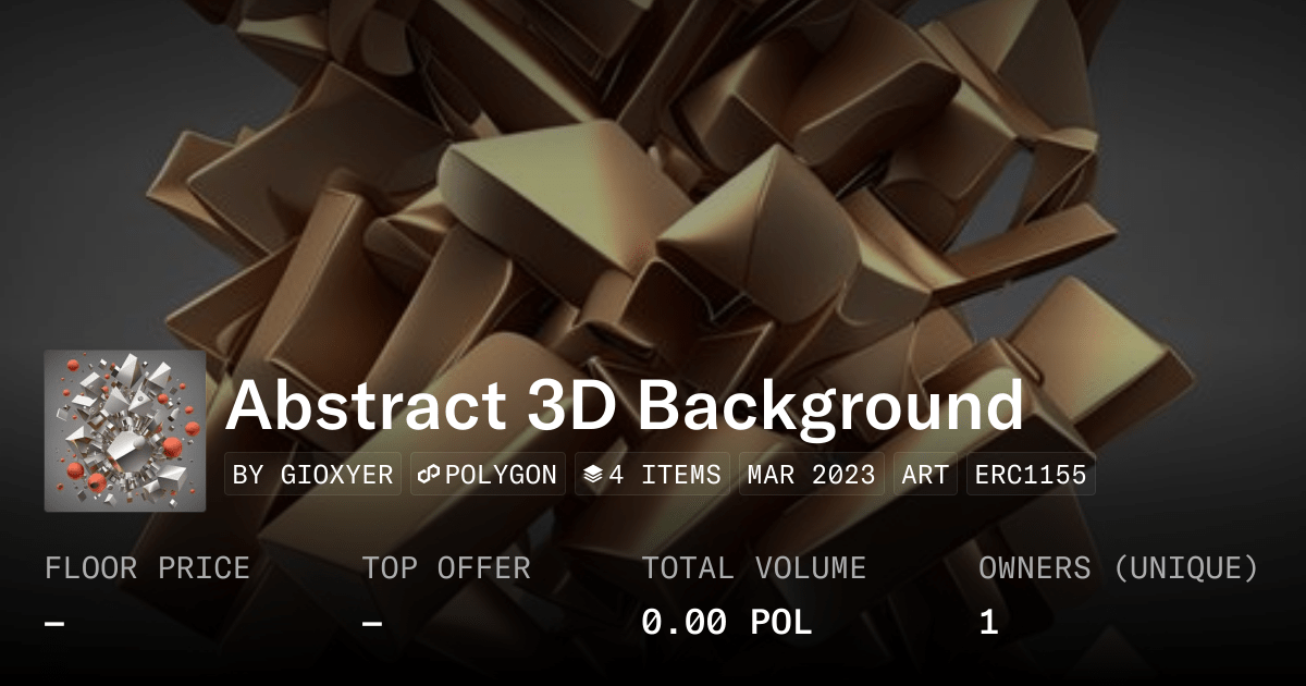Abstract 3d Background Collection Opensea