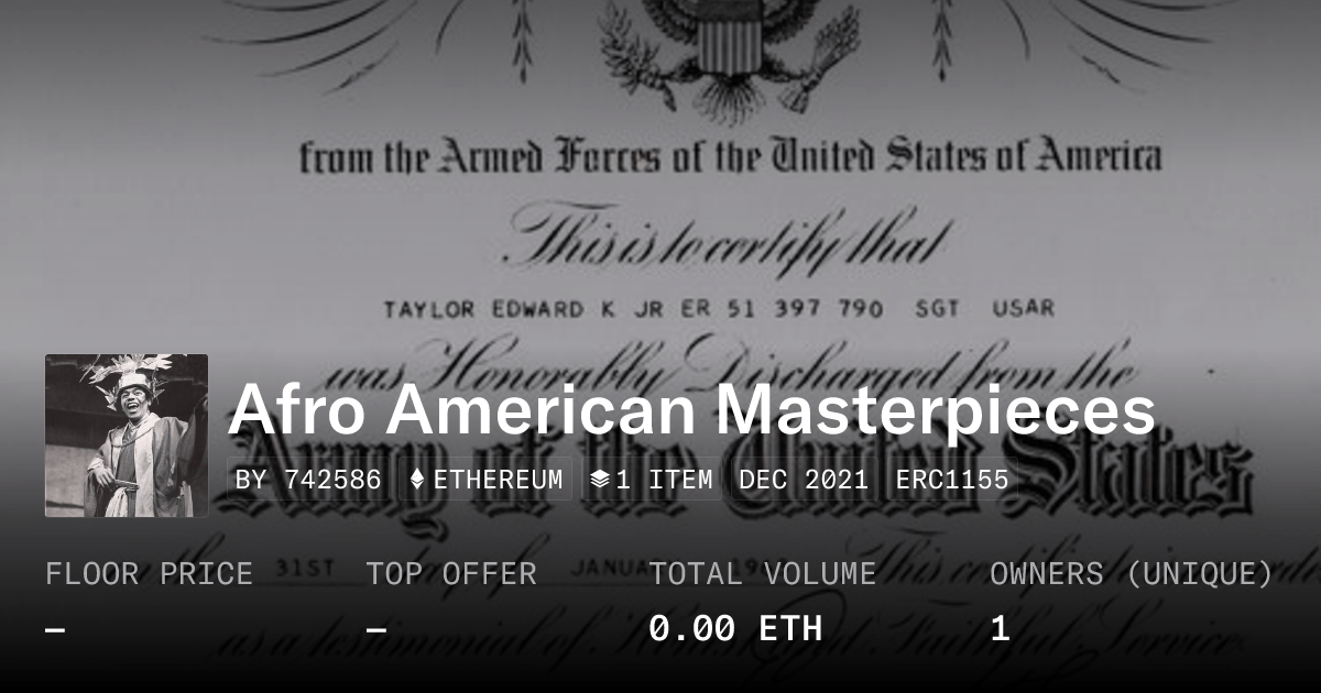 Afro American Masterpieces Collection Opensea