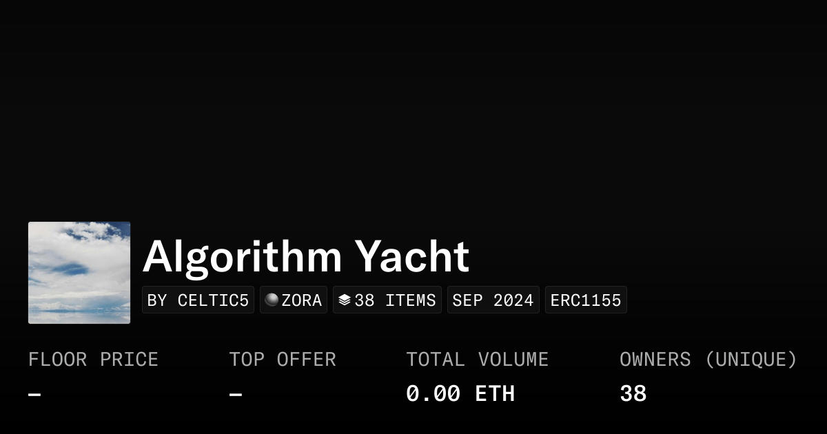 Algorithm Yacht Collection Opensea