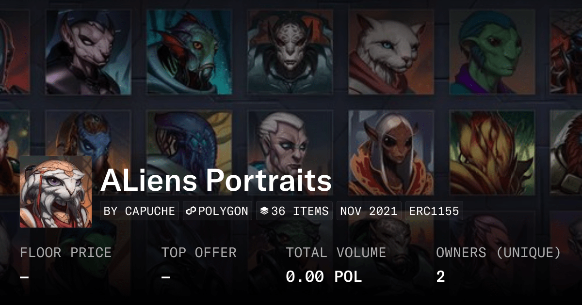 Aliens Portraits Collection Opensea