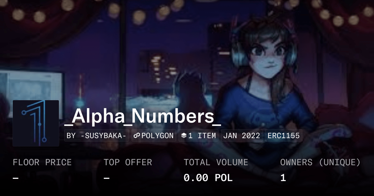 Alpha Numbers Collection Opensea