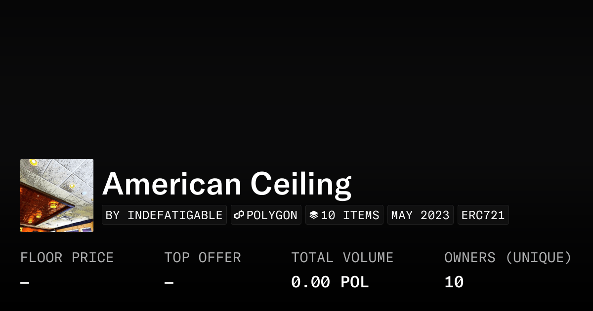 American Ceiling Collection Opensea