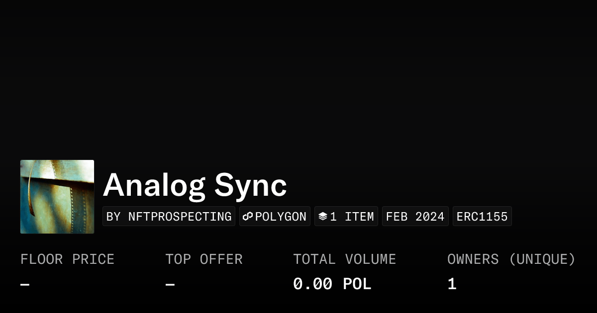 Analog Sync Collection Opensea