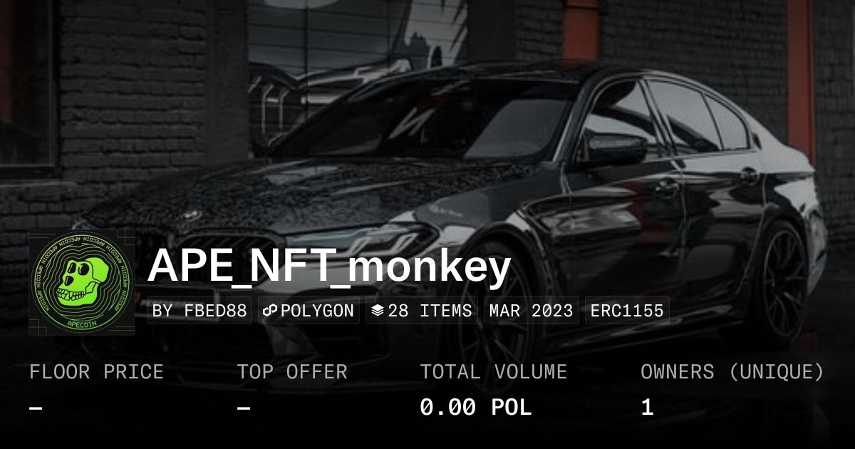 Ape Nft Monkey Collection Opensea