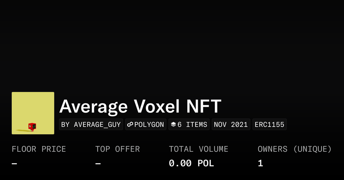 Average Voxel Nft Collection Opensea