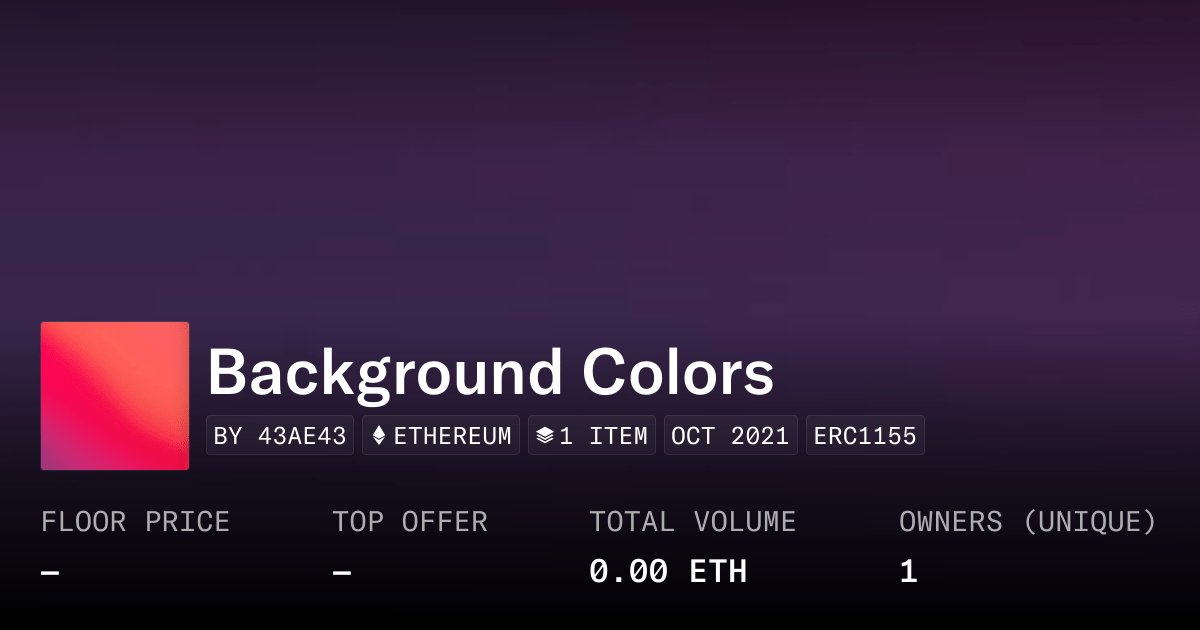 Background Colors Collection Opensea