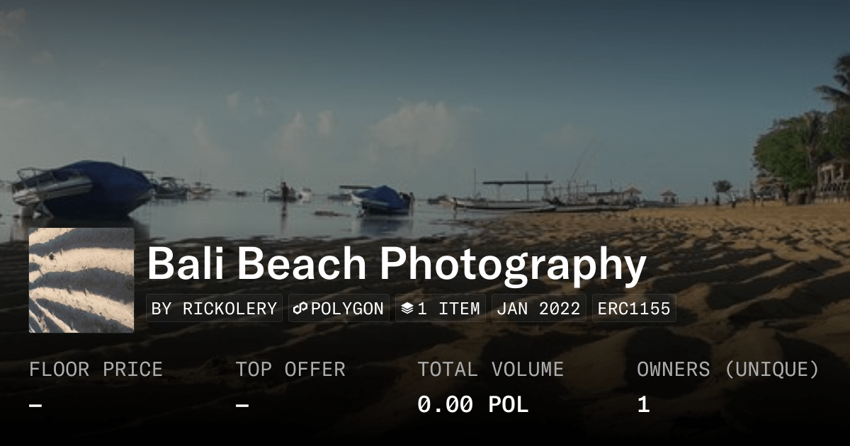 Bali Beach Photography Collection Opensea