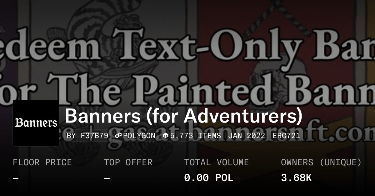 Banners For Adventurers Collection Opensea