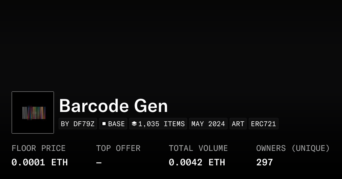 Barcode Gen Collection Opensea