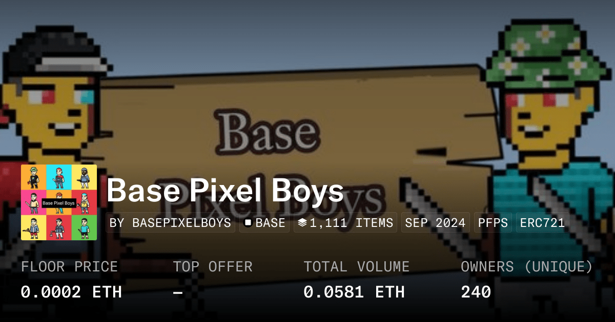 Base Pixel Boys Collection Opensea