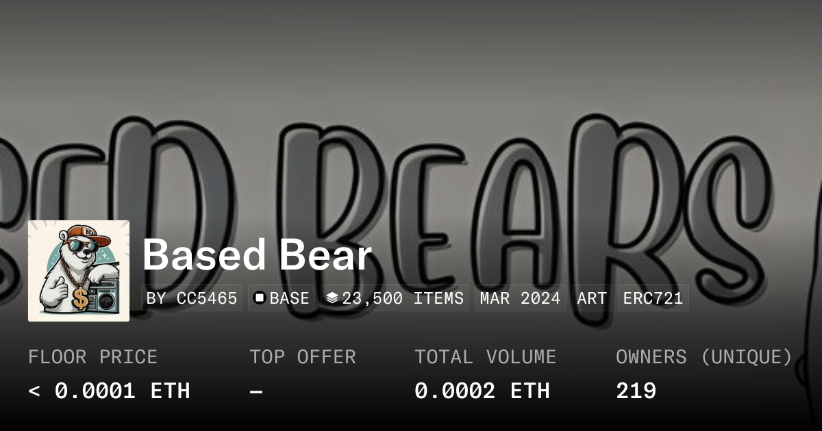 Based Bear Collection Opensea