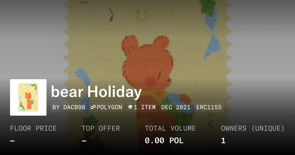 Bear Holiday Collection Opensea