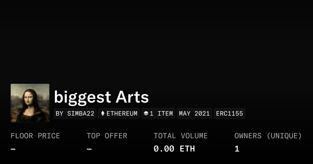 Biggest Arts Collection Opensea