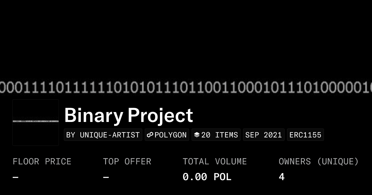 Binary Project Collection Opensea