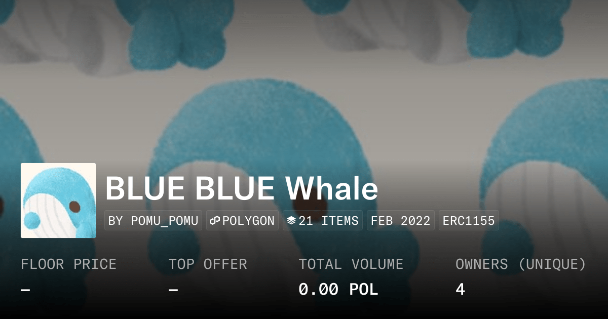 Blue Blue Whale Collection Opensea