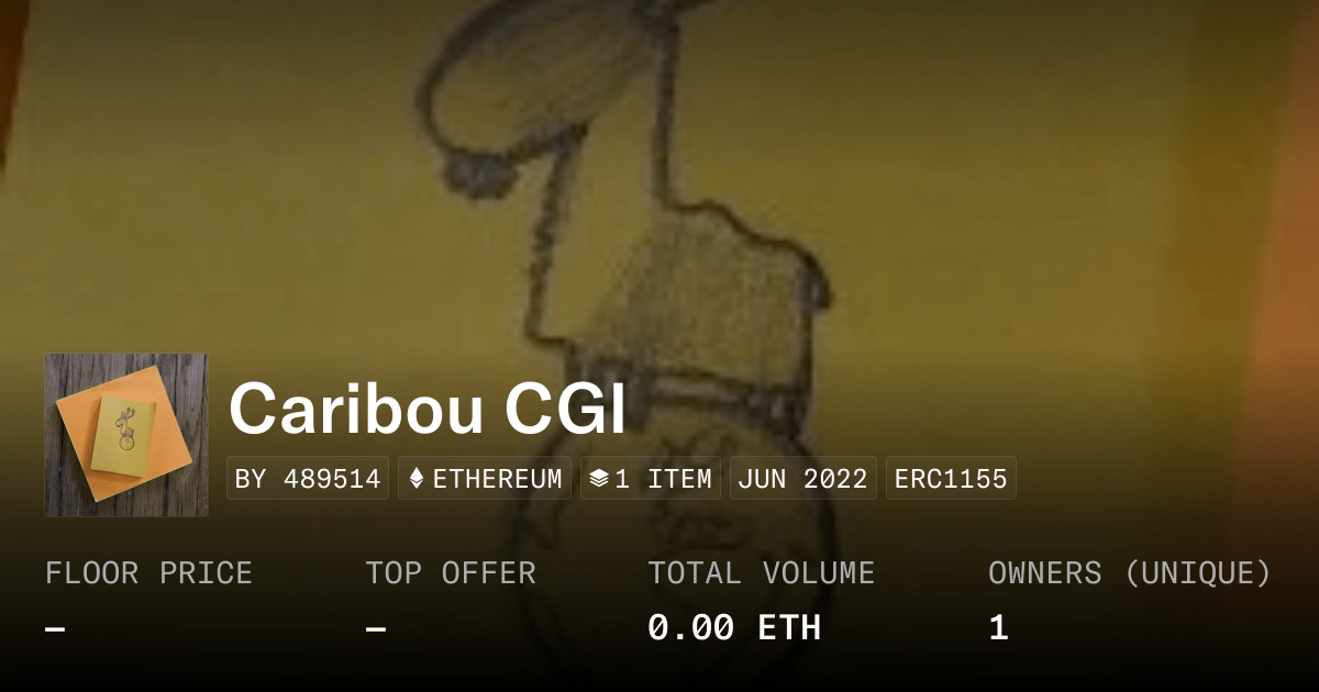 Caribou Cgi Collection Opensea