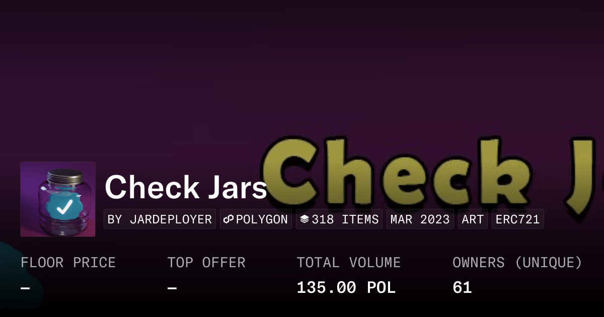 Check Jars Collection Opensea