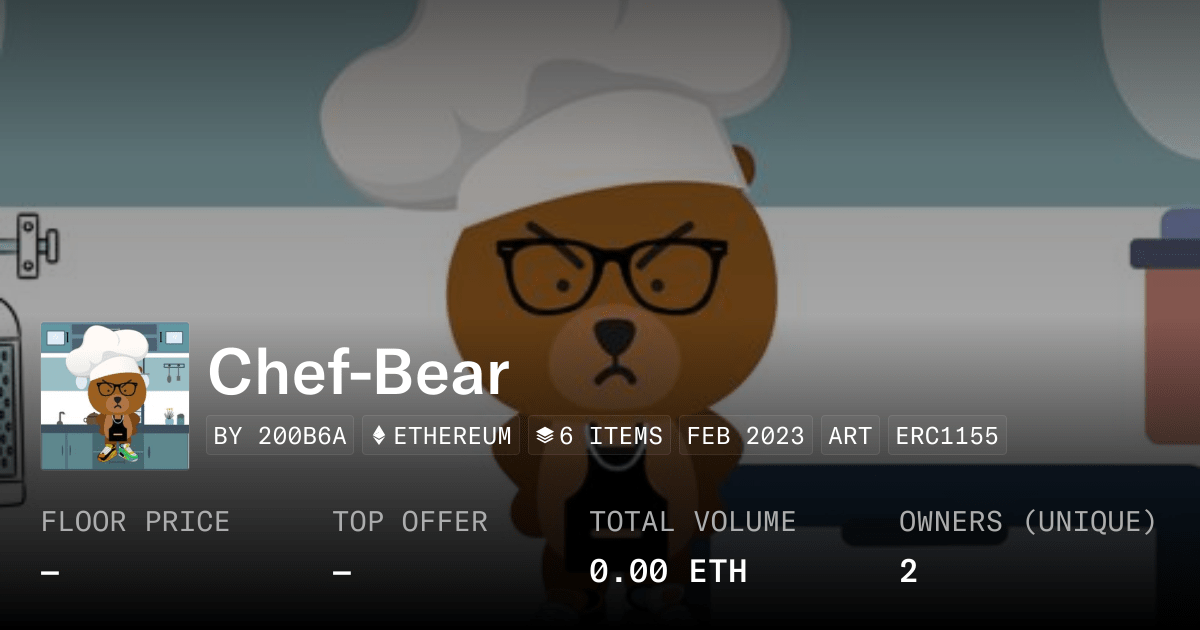 Chef Bear Collection Opensea