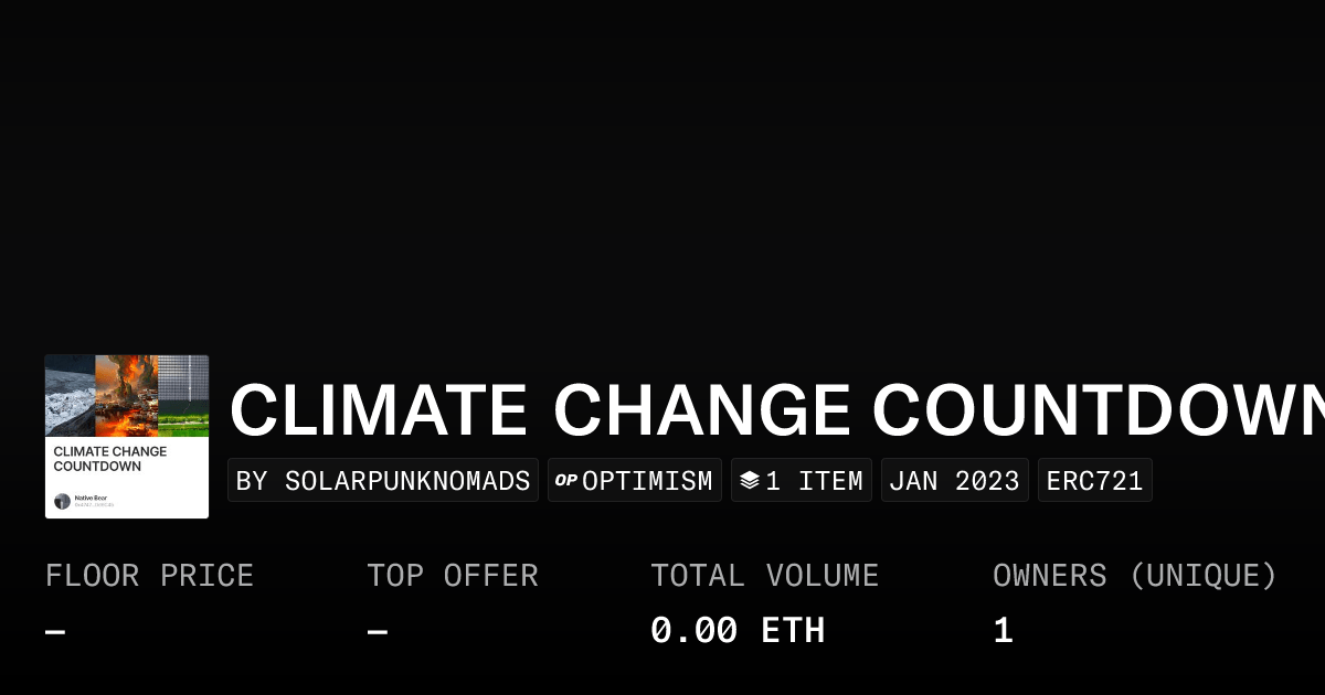 Climate Change Countdown V2 Collection Opensea