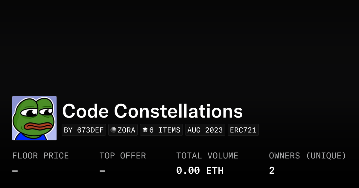 Code Constellations Collection Opensea
