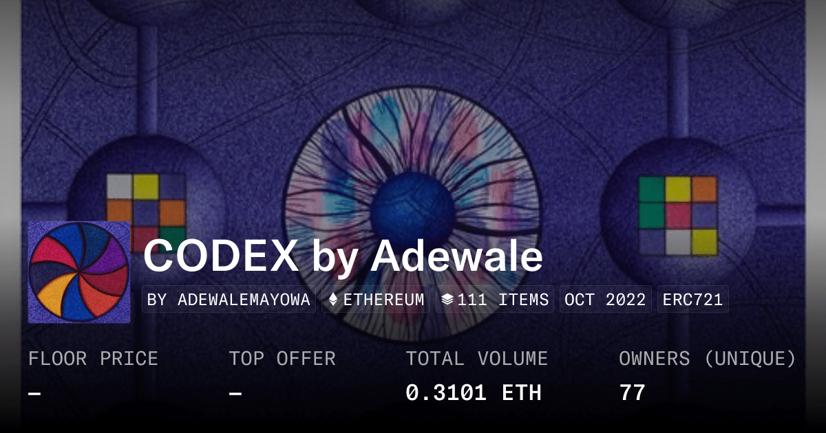 Codex By Adewale Collection Opensea