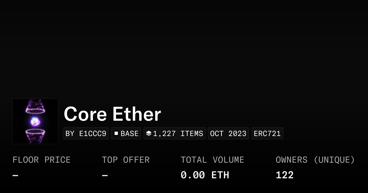 Core Ether Collection Opensea