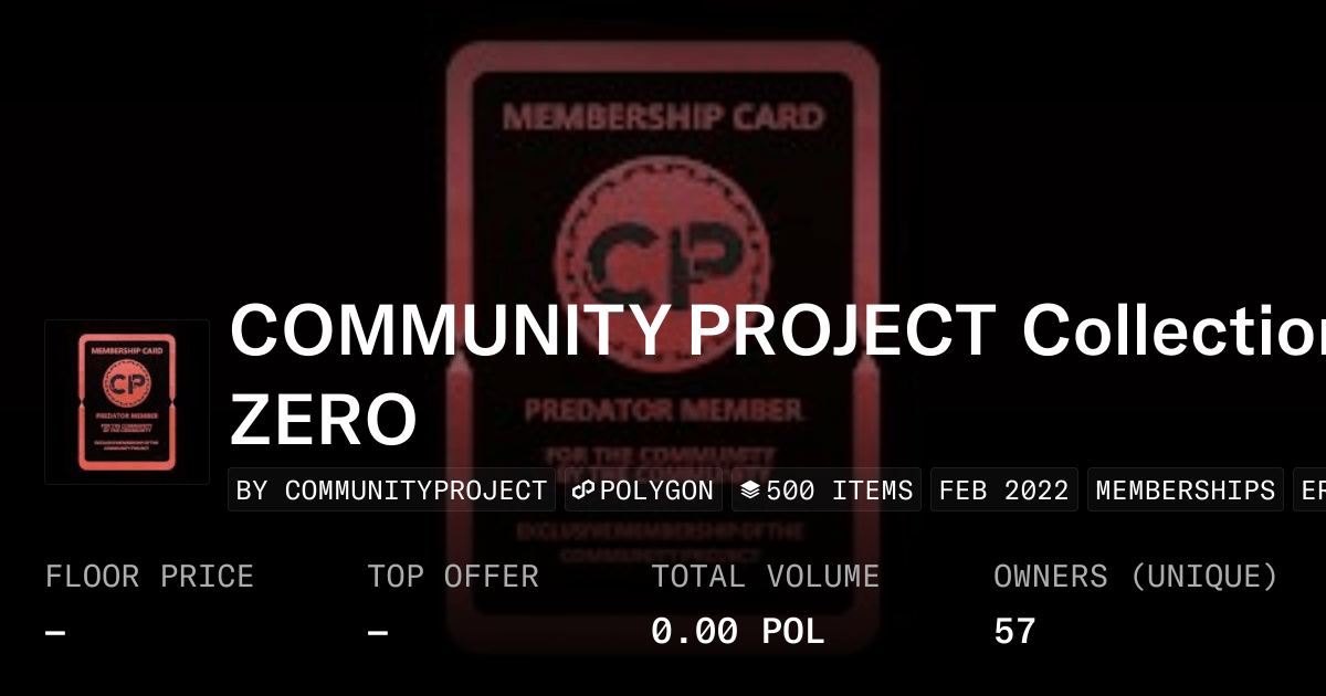 Community Project Collection Zero Collection Opensea