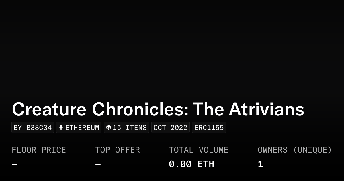 Creature Chronicles The Atrivians Collection Opensea