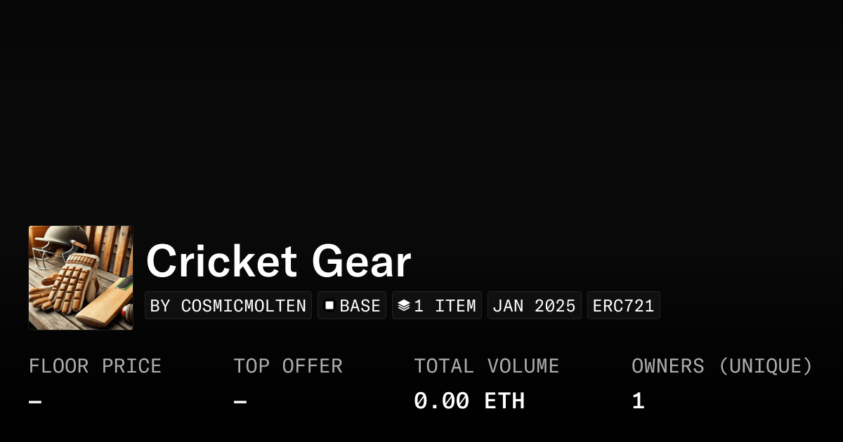 Cricket Gear Collection Opensea