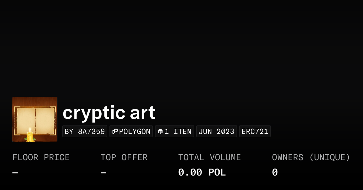 Cryptic Art Collection Opensea
