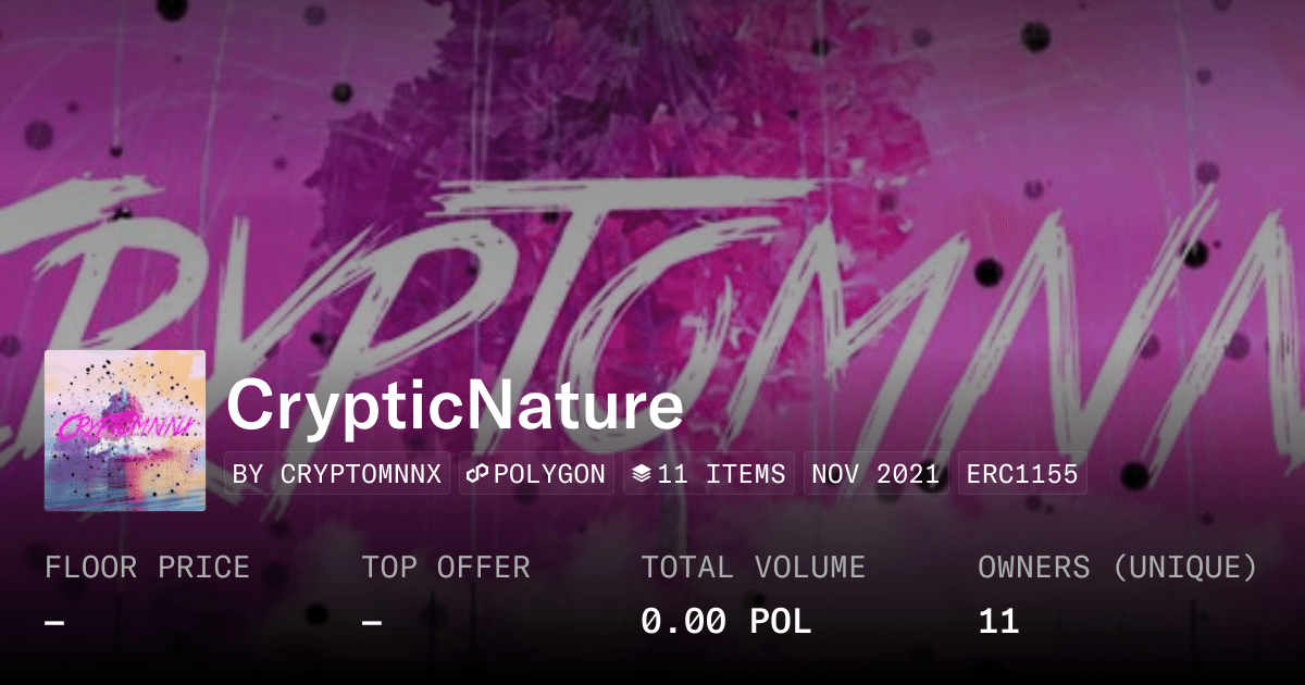 Crypticnature Collection Opensea