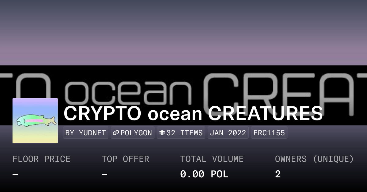Crypto Ocean Creatures Collection Opensea