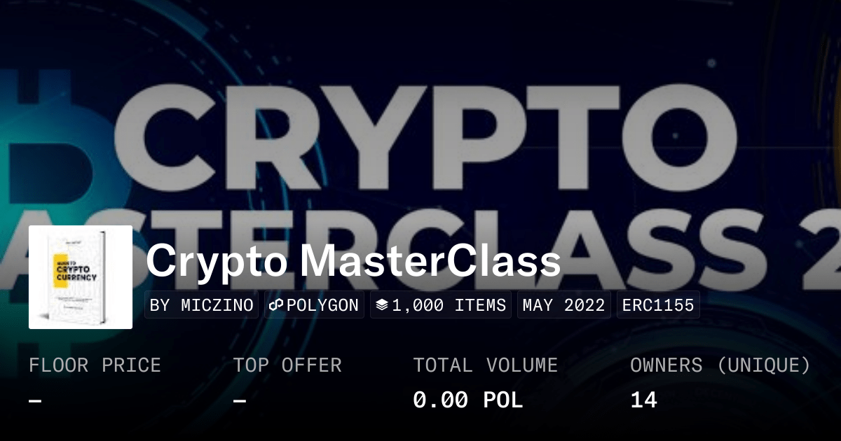 Crypto Masterclass Collection Opensea
