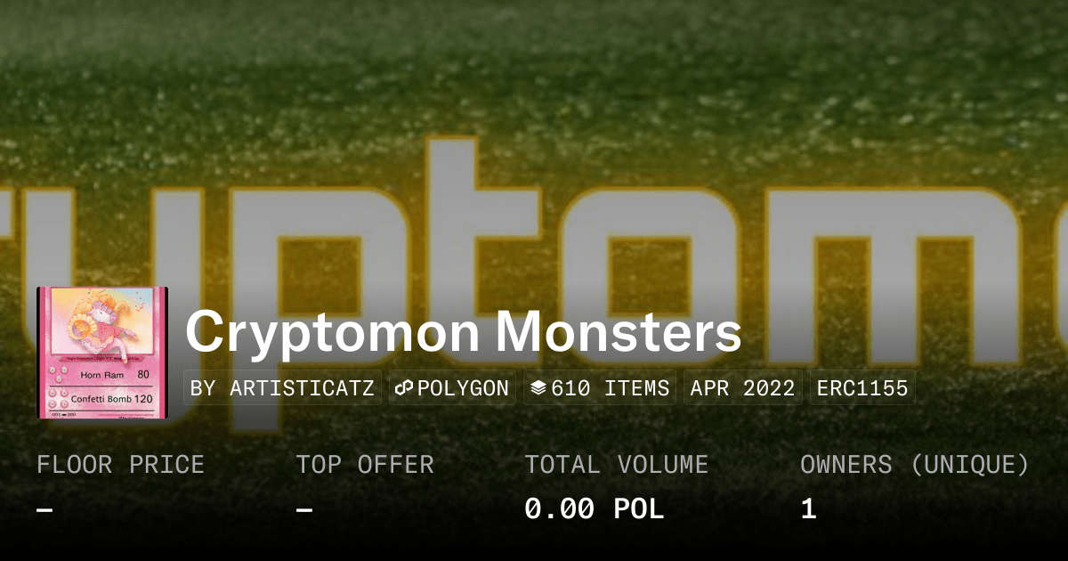 Cryptomon Monsters Collection Opensea