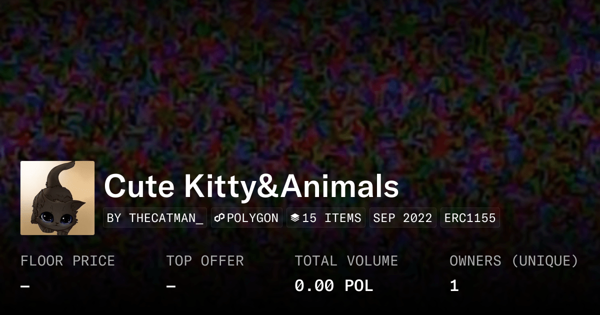 Cute Kitty Animals Collection Opensea