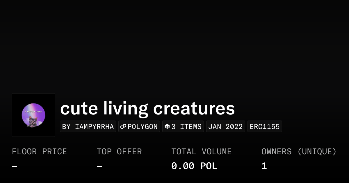 Cute Living Creatures Collection Opensea