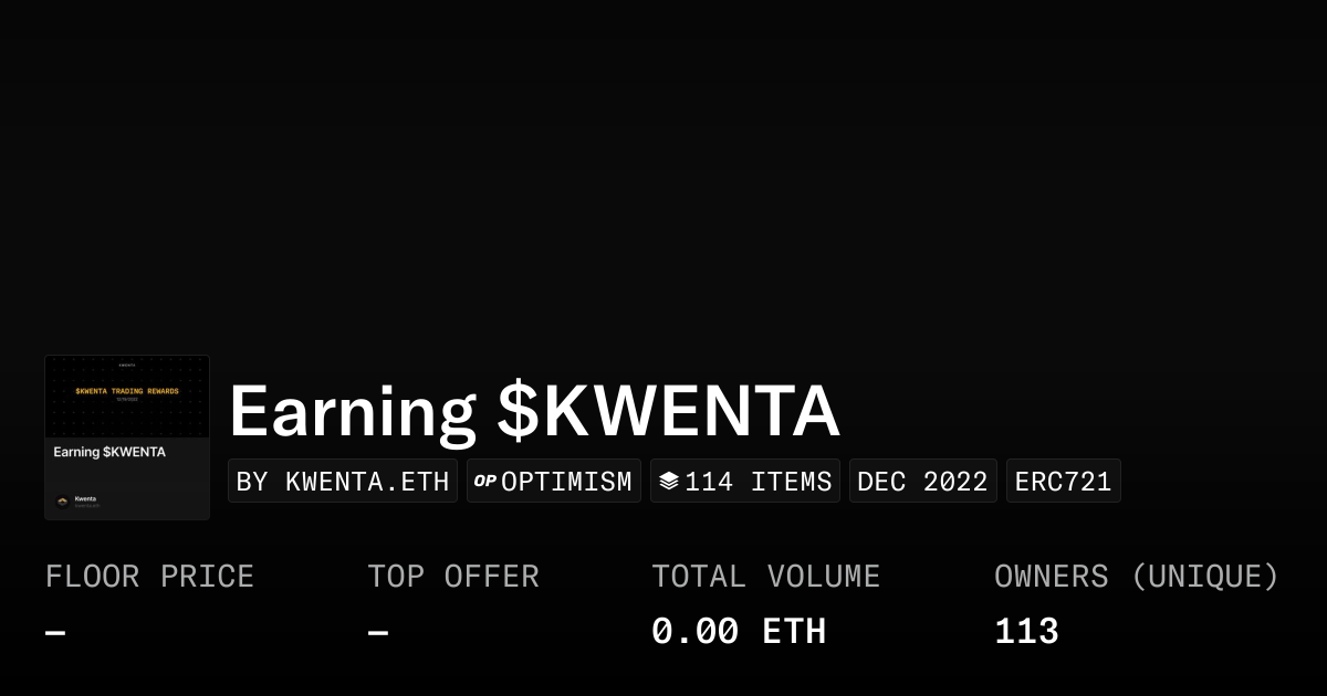 Earning Kwenta Collection Opensea