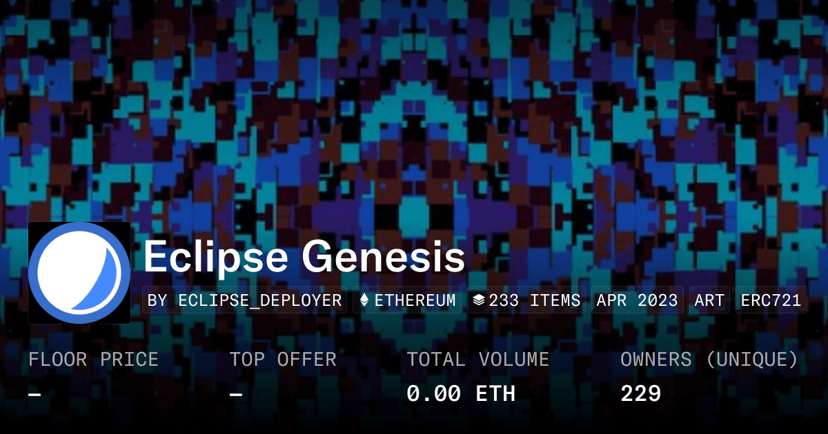 Eclipse Genesis Collection Opensea