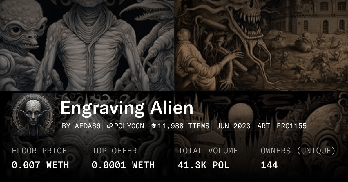 Engraving Alien Collection Opensea