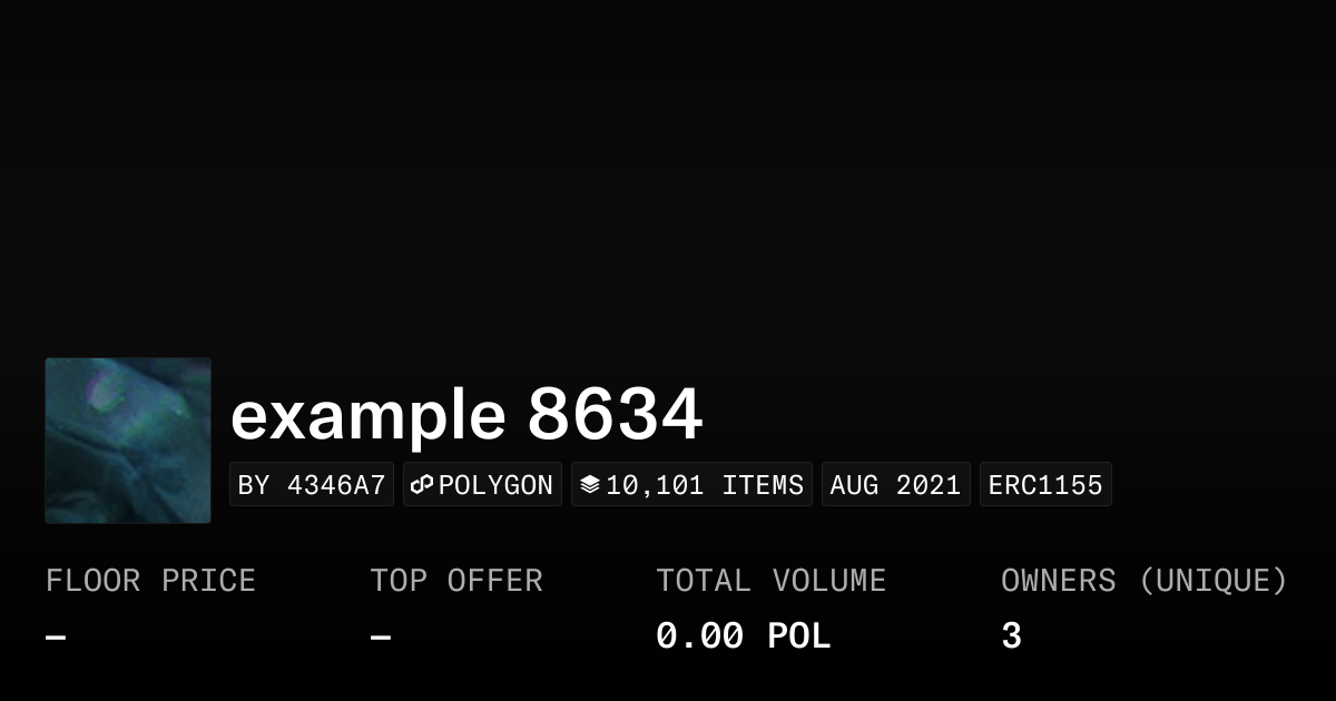 Example 8634 Collection Opensea