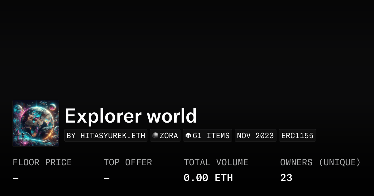 Explorer World Collection Opensea