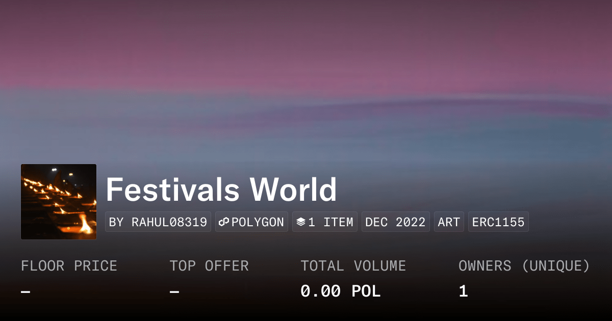 Festivals World Collection Opensea